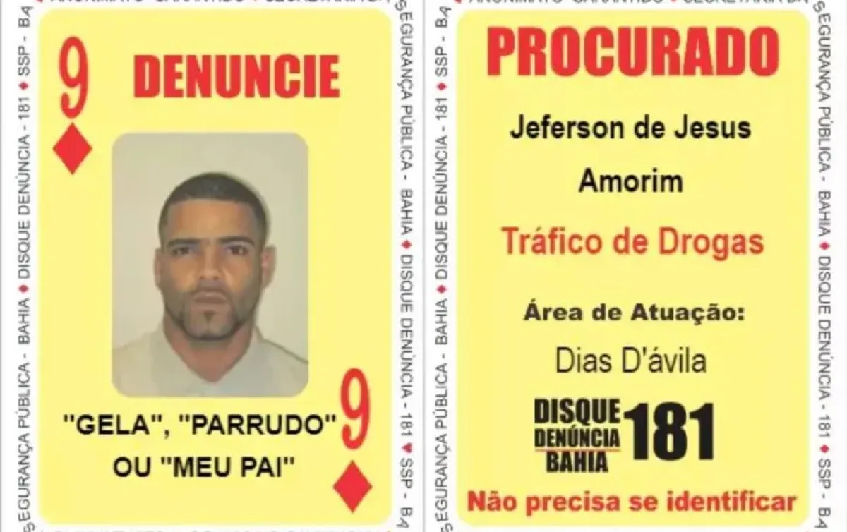9 De Ouros Do Baralho Do Crime Da Ssp é Localizado Pela Pm Durante A